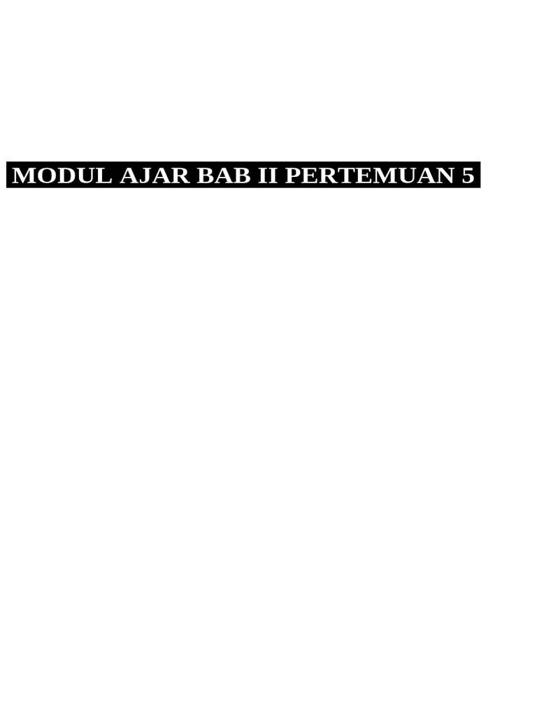 Modul Ajar Bab Ii Pertemuan 5 | PDF