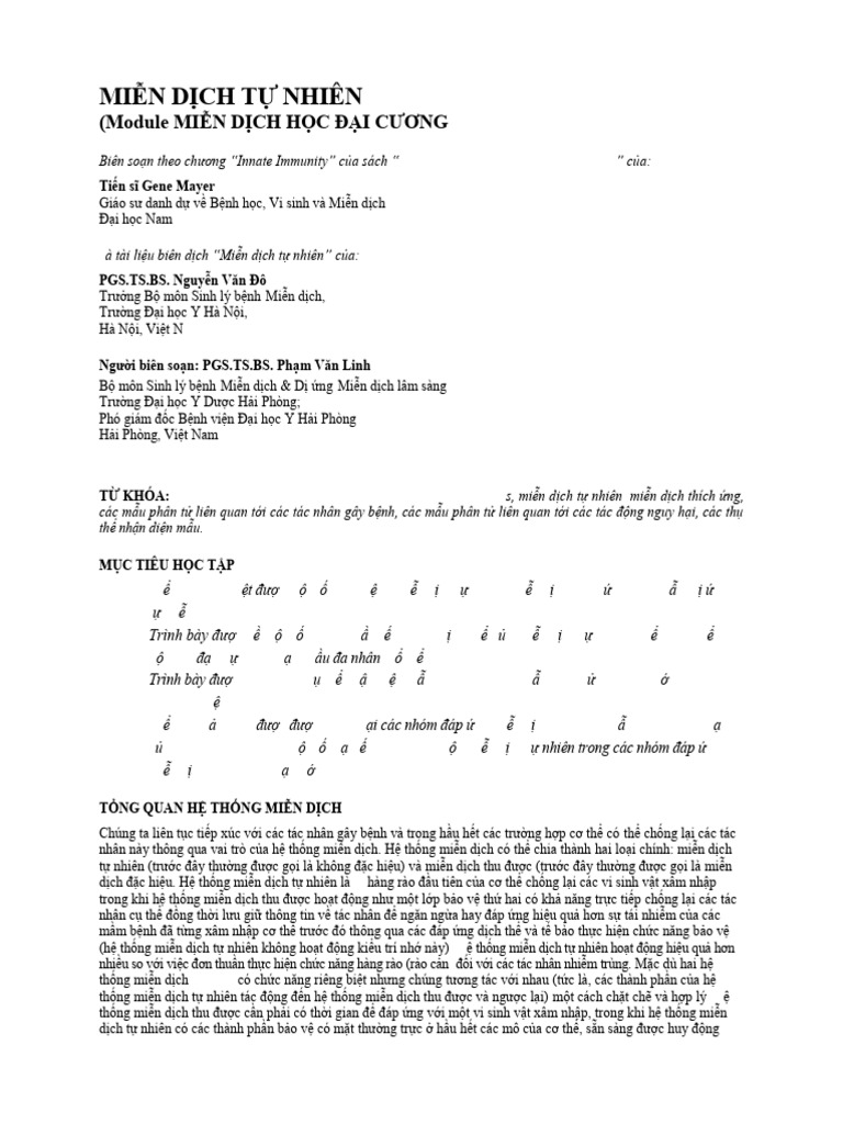 BÀI 5 MIỄN DỊCH TỰ NHIÊN | PDF