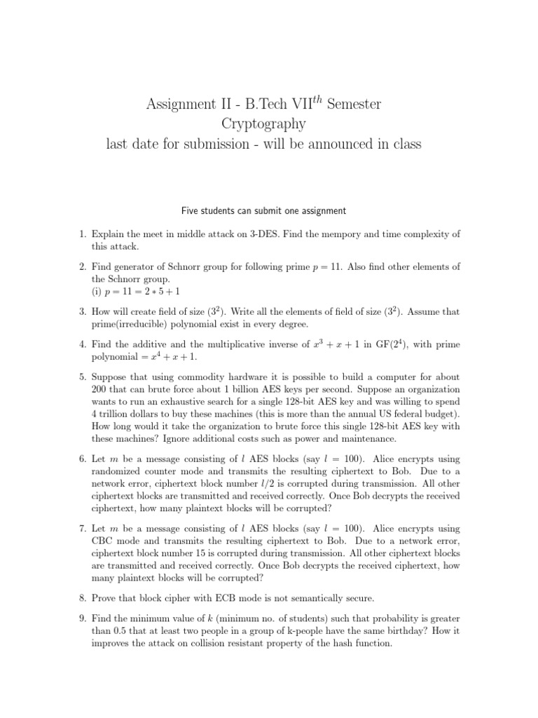 Crypto_24_Assignment_2 | PDF