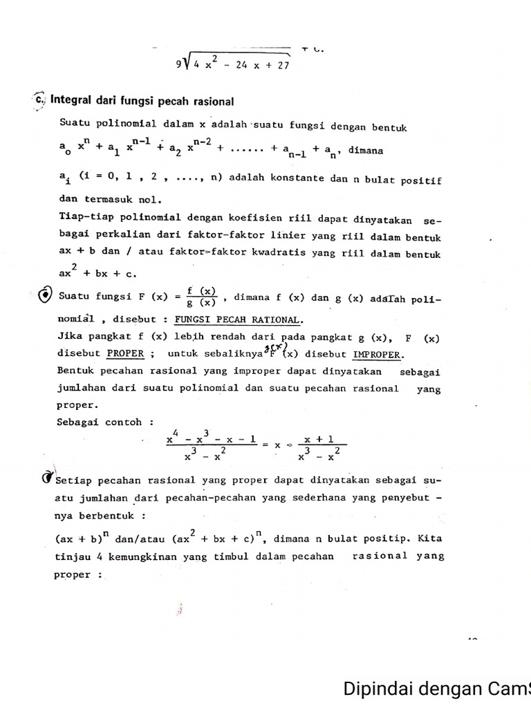 Integral Pecah Rasional | PDF