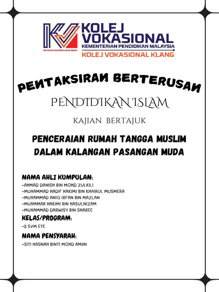 Kajian Terhadap Penceraian Rumah Tangga Muslim Dalam Kalangan Ppasangan ...