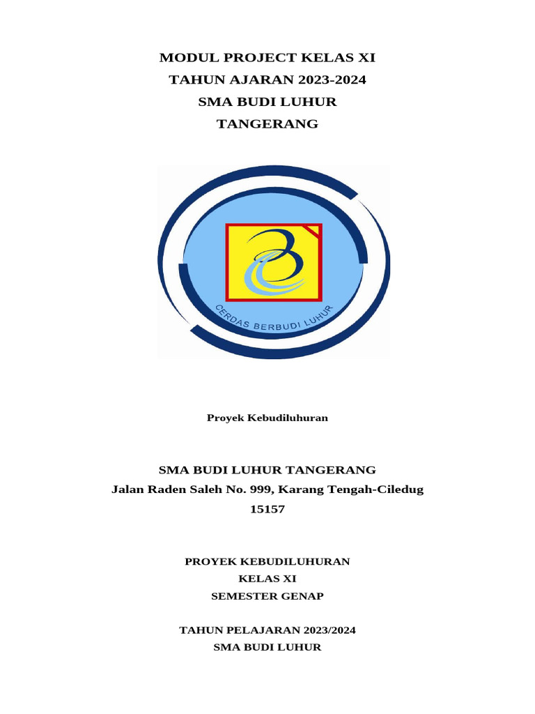 Modul Project Kebudiluhuran Kelas Xi Semester 2 2024 | PDF