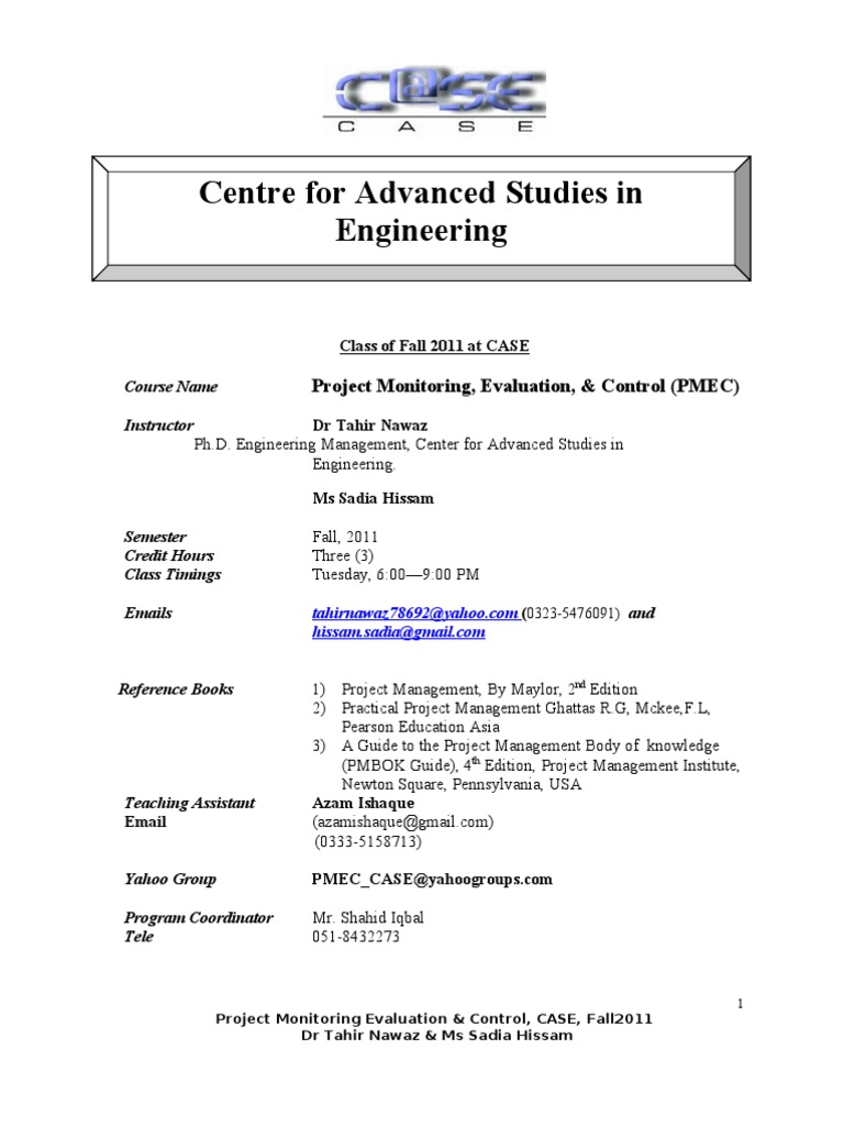 Advanced Project Management Course | PDF | Final Examination | Homework