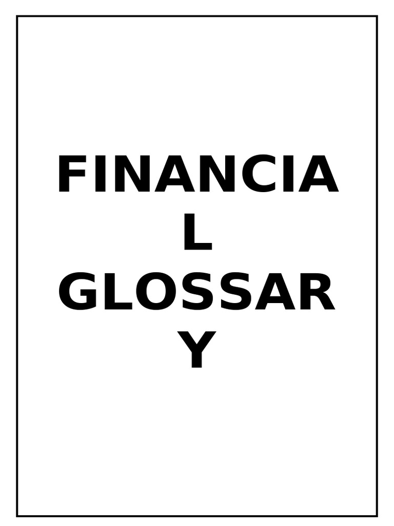 Finance Glossary | PDF