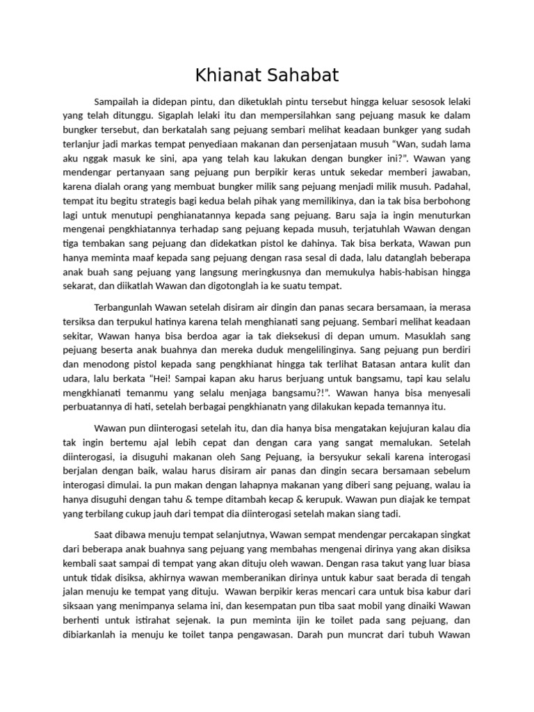 Cerpen BINDO 500 Kata Emirsyah | PDF