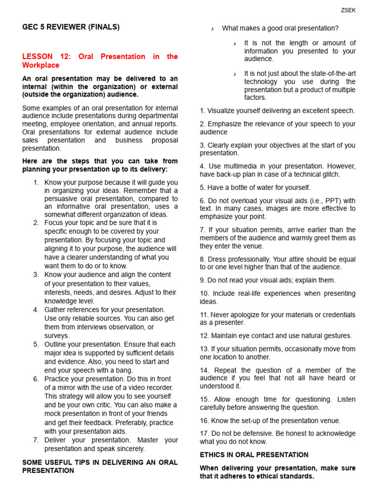 Gec 5 Reviewer Finals | PDF