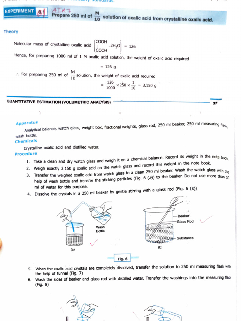 Class 11th Experiment Ans | PDF