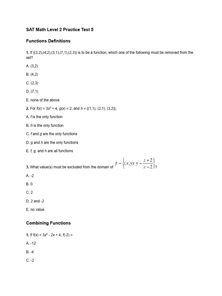 1625749125Kiran-Written-SAT Math Level 2 Practice Test 5 | PDF