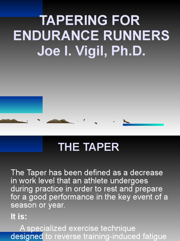 DR Joe Vigil Tapering | PDF | Physical Fitness | Red Blood Cell