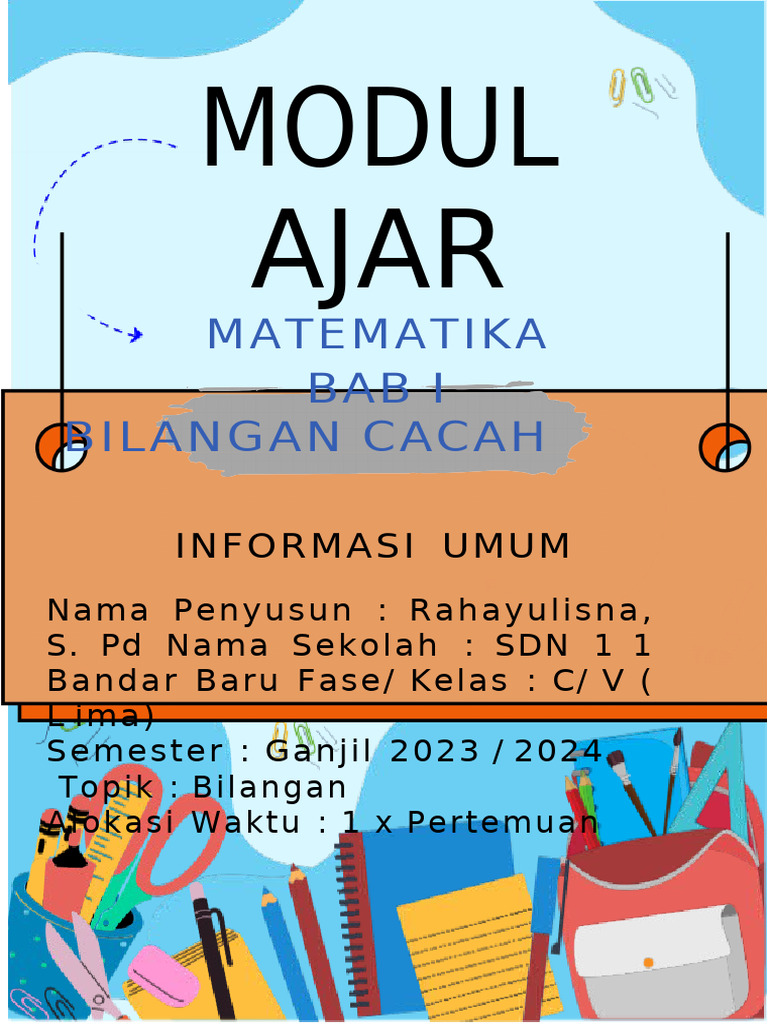 Modul Ajar Matematika - MODUL AJAR MATEMATIKA KELAS V BAB I BILANGAN CACAH - Fase C | PDF