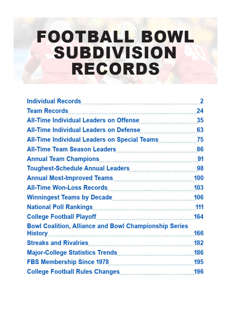 Football Bowl Subdivision Records | PDF