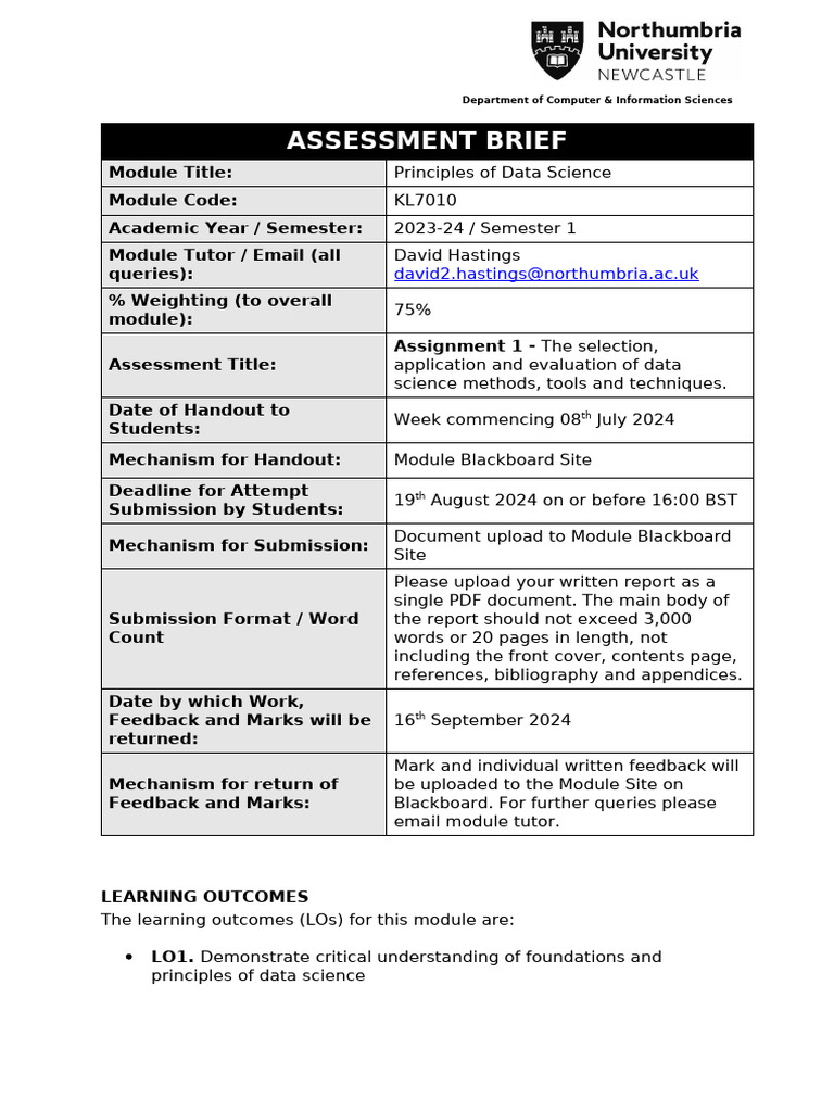 KL7010 2023-24 Resit Assignment Spec-Component 1 | PDF