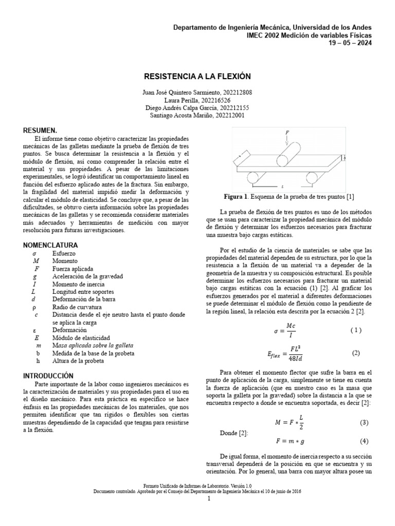 Laboratorio 5 - Flexión | PDF