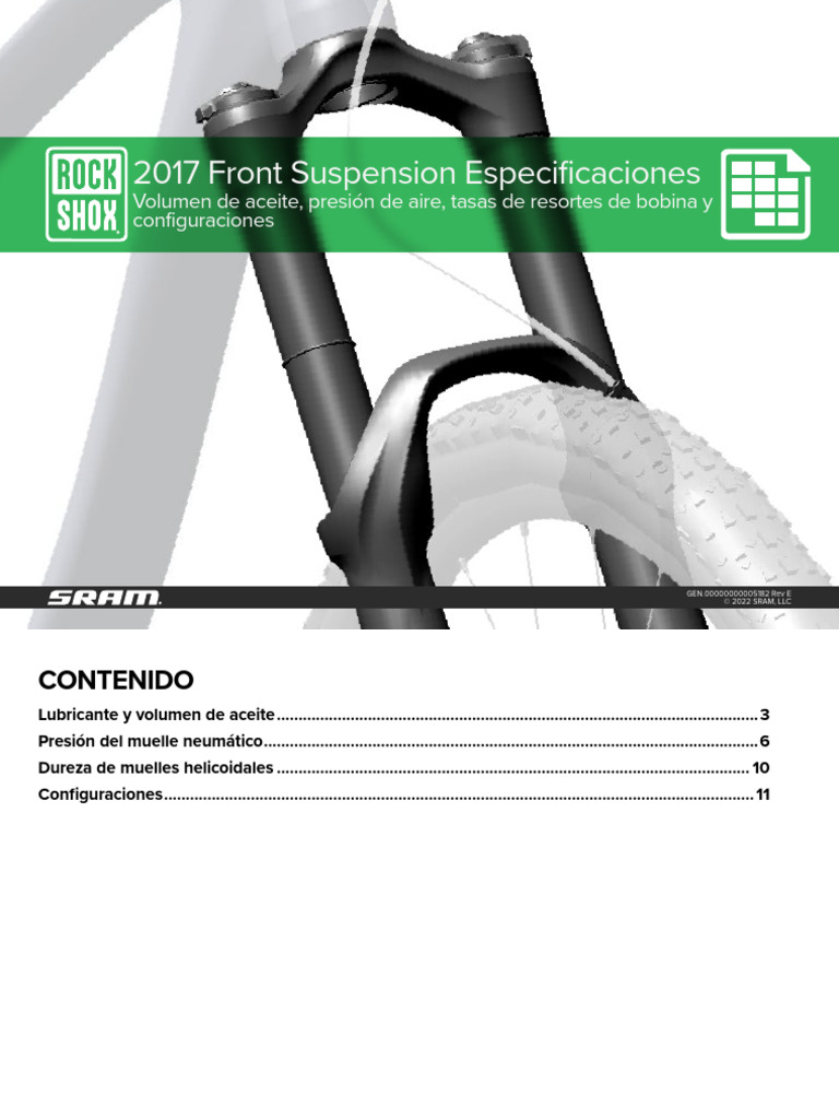 2017 Front Suspension Oil Air Coil Specifications Spanish | PDF ...