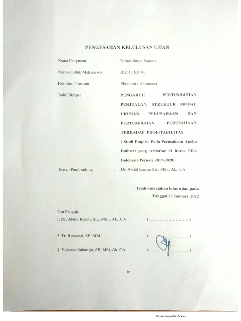 Lembar Pengesahan Kelulusan Ujian - TTD Pak Yo - Hal 4 | PDF