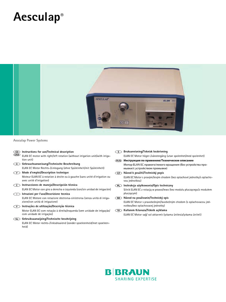 Aesculap Elan Ec Ga830 | PDF