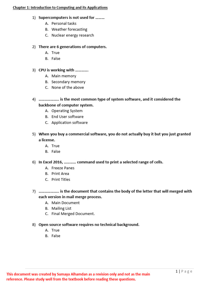 Chapter 1 Rev Questions | PDF