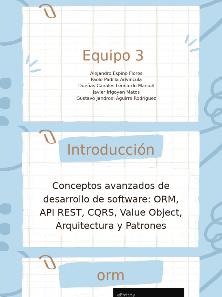 Conceptos Avanzados de Desarrollo de Software ORM, API REST, CQRS ...