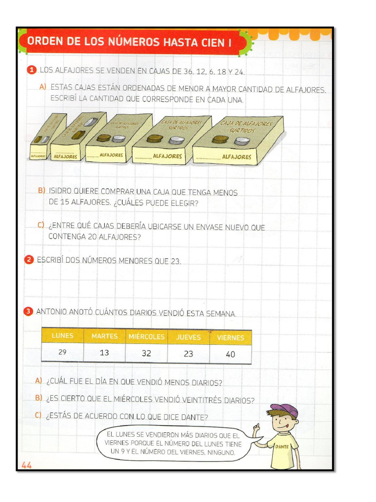 El Orden de Los Números Hasta El 100 Parte I | PDF