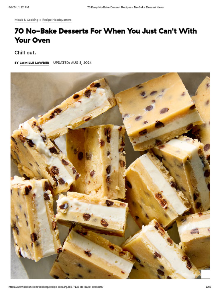70 Easy No-Bake Dessert Recipes - No-Bake Dessert Ideas | PDF