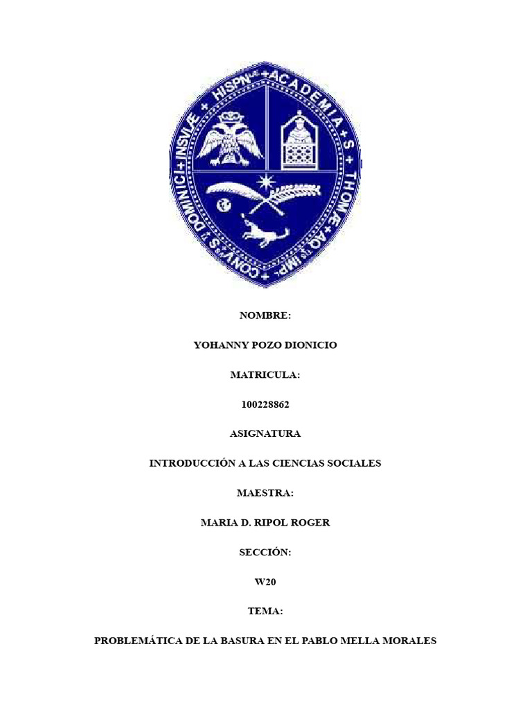 Problematica de La Basura Trabajo Final de Sociales | PDF