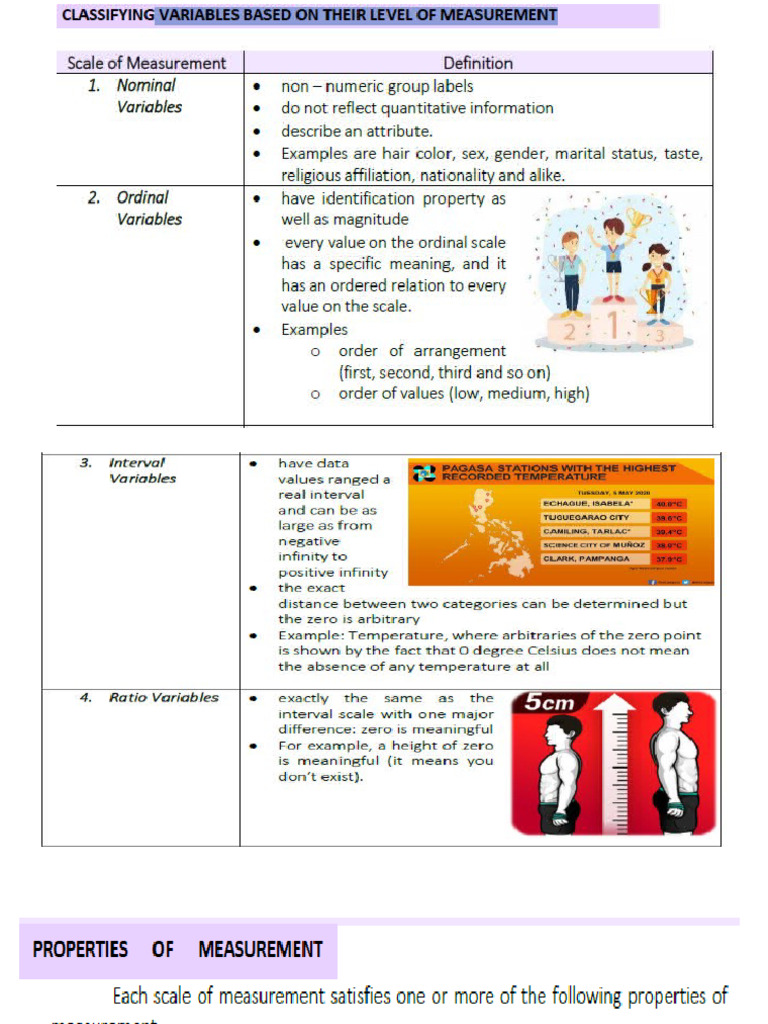 Classifying Variables Based On Their Level of Measurement and Types of Variables | PDF