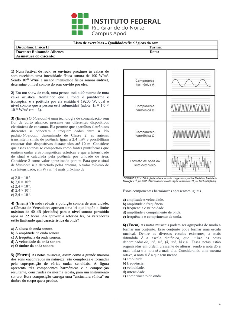 QUALIDADES FISIOLOGICAS DO SOM-1 | PDF
