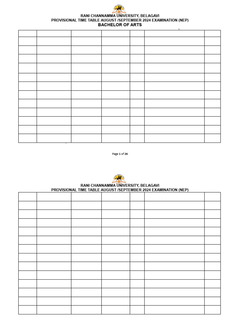 UG Provisional - TimeTable (NEP) | PDF