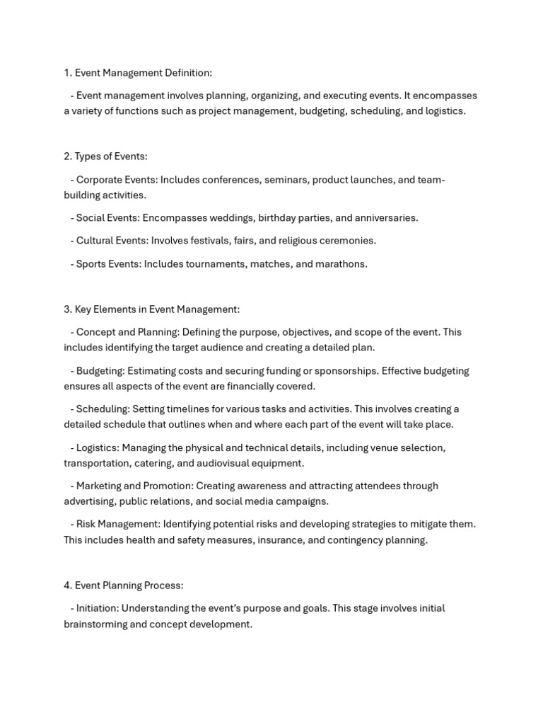 Event Management | PDF