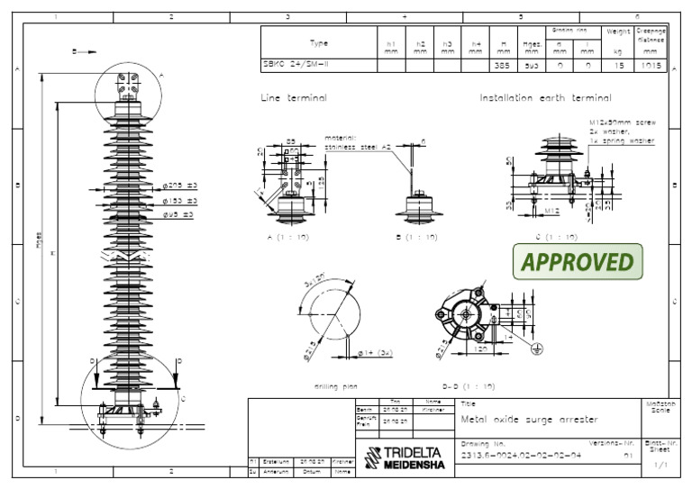 Drawing 24kv Sub SBKC 24-Sm-II CD 1015mm | PDF