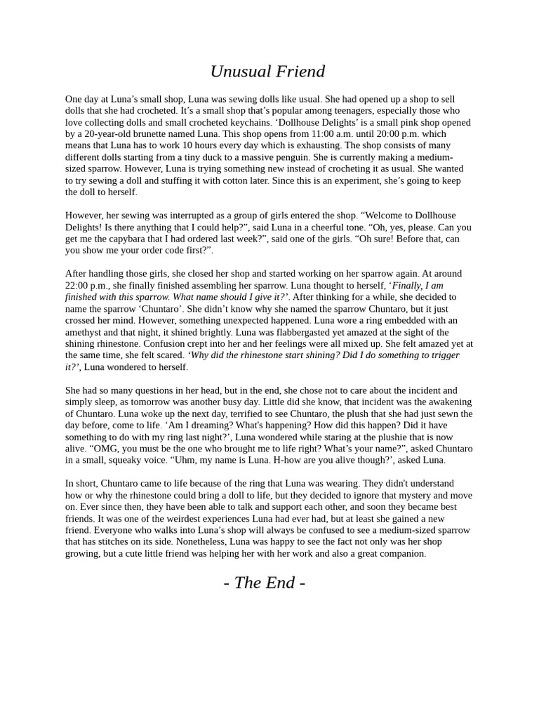 Unusual Friend | PDF