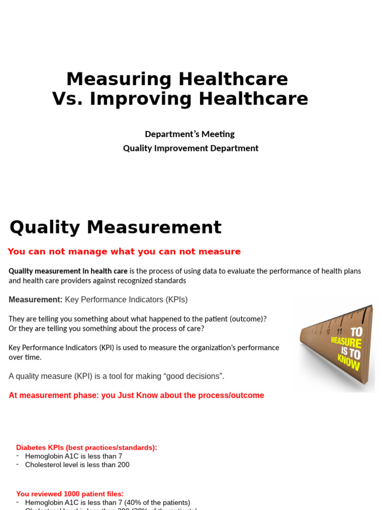 Measuring and Improving Healthcare Quality | PDF