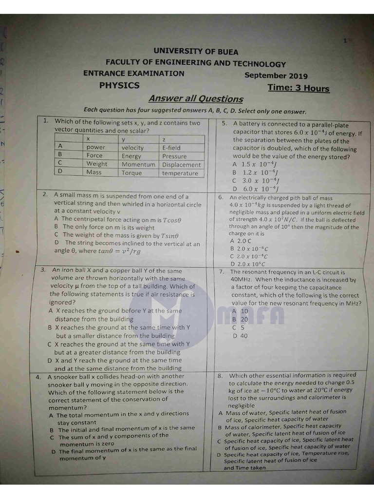 Fet 2022 Physics Questions-1 | PDF