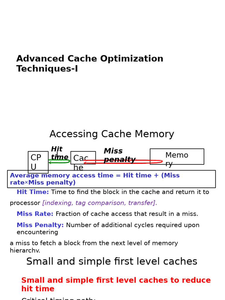 Advanced Cache Optimization Techniques-I | PDF