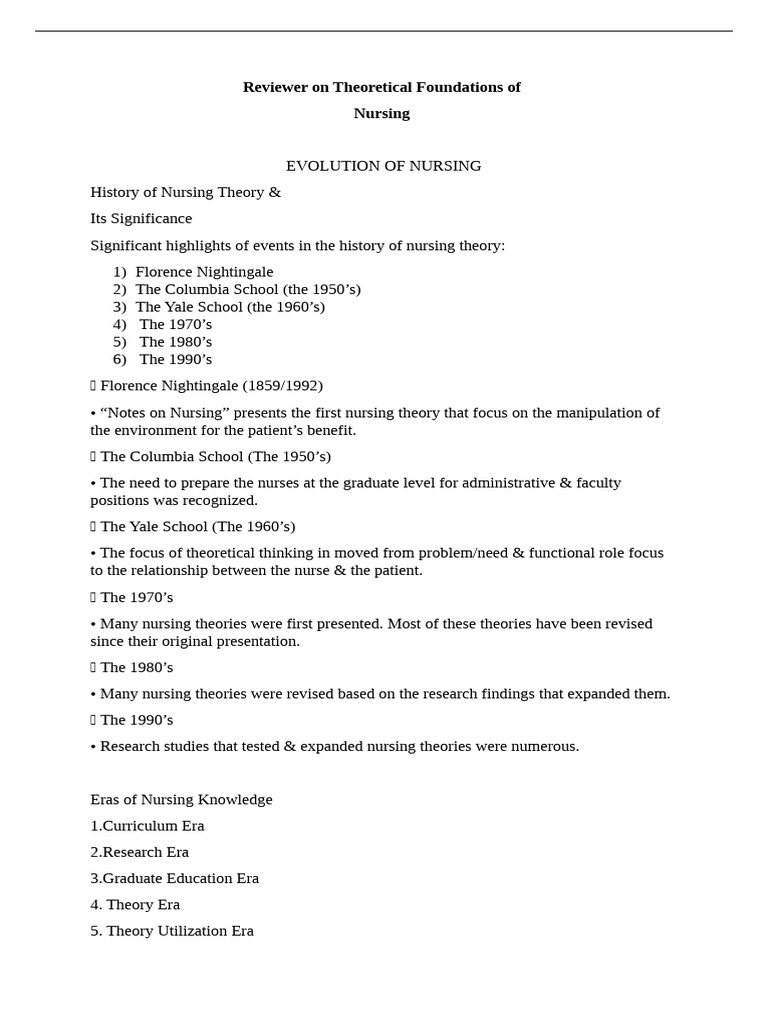 NCM 100 - Summarized (Chapter 1-3) | PDF | Theory | Nursing