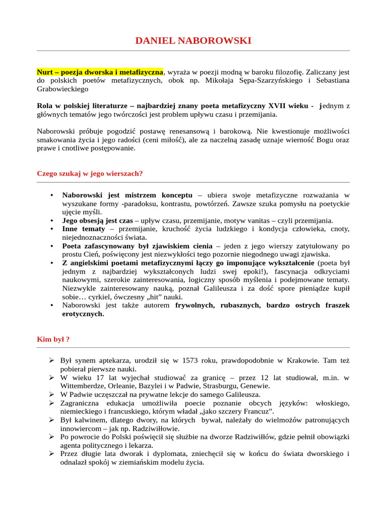 Daniel Naborowski | PDF