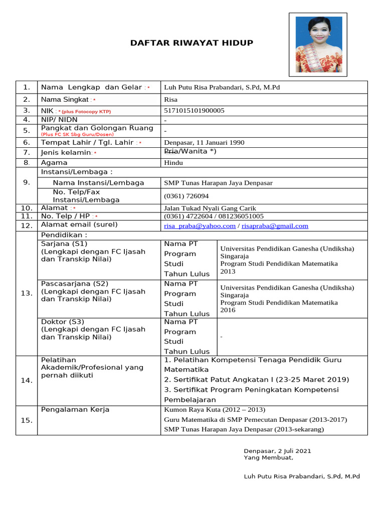 CV (Risa Prabandari) | PDF