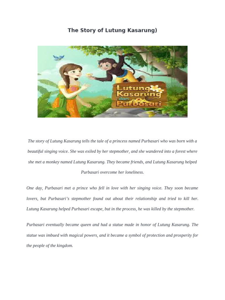 The Story of Lutung Kasarung | PDF