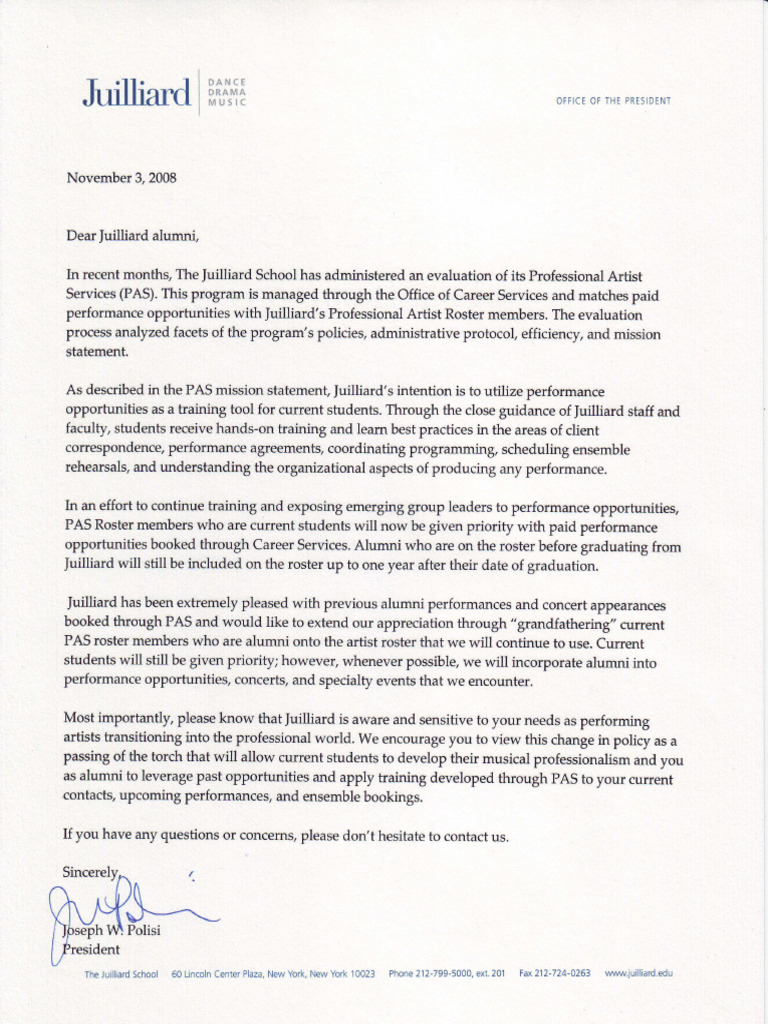 Letter To PAS Alumni 11 3 08 PDF