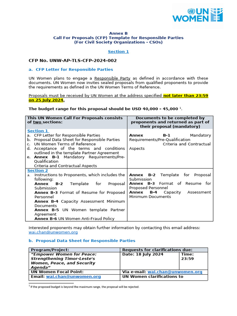 Unw Ap Tls CFP 2024 002 - Wps - CFP - Tor | PDF