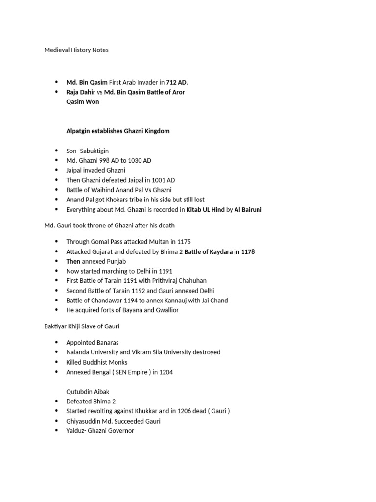 Medieval History Notes | PDF