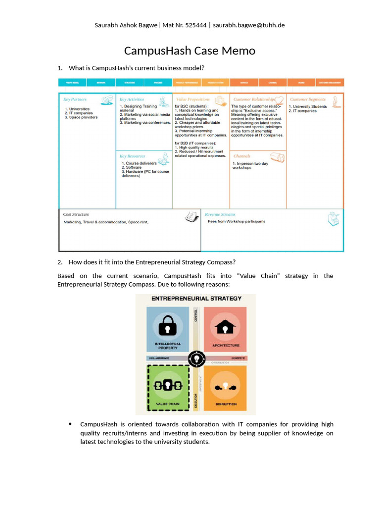 CampusHash Case Memo | PDF