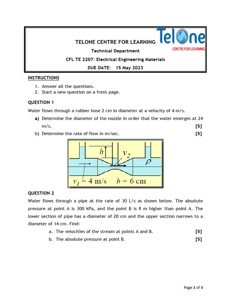 EEMTE2207 - Assignment 2 - Calculations | PDF | Gases | Pressure
