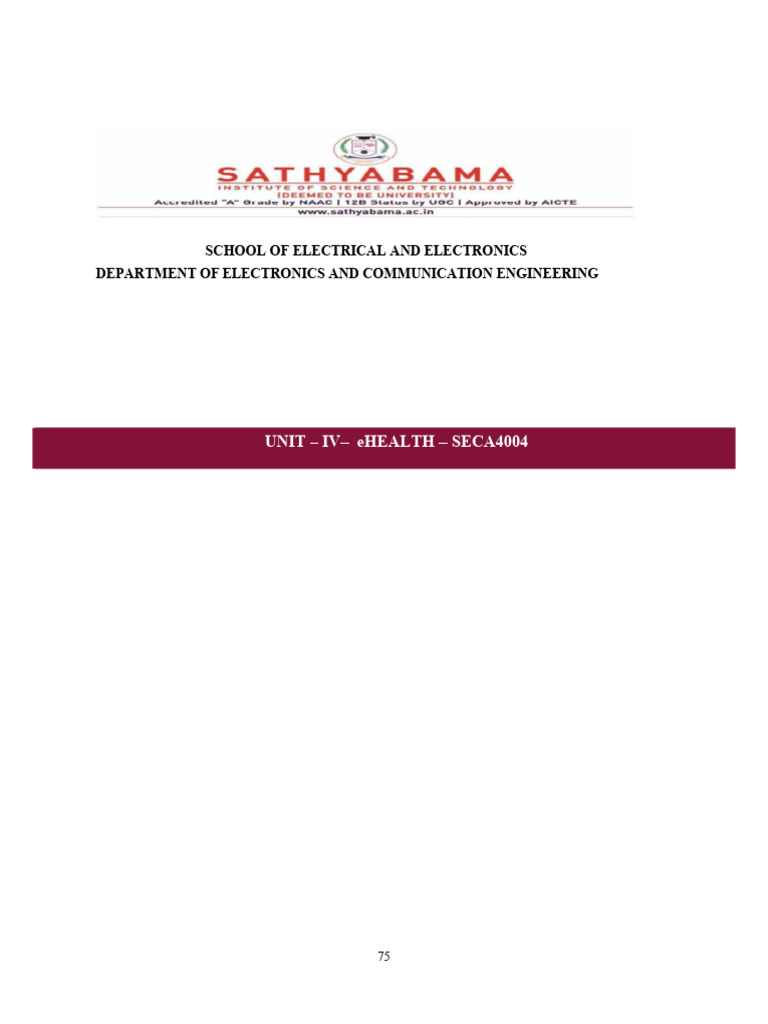 Unit-4 E-Health | PDF