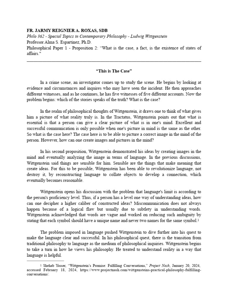 Philo Paper - Proposition 2 | PDF