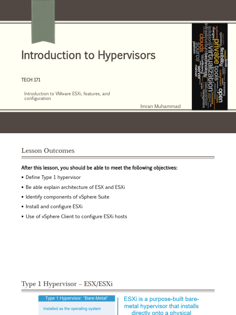 Intro To VMware ESXi Features and Configuration | PDF