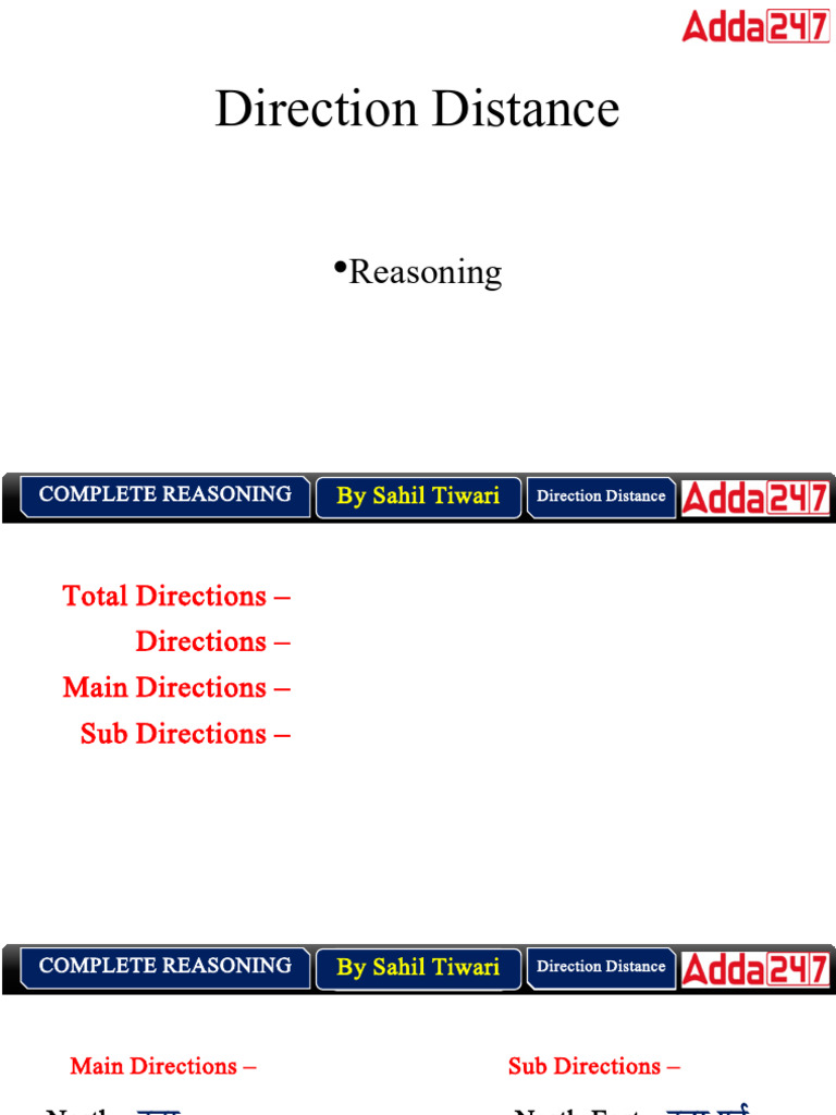 Direction Distance: - Reasoning | PDF