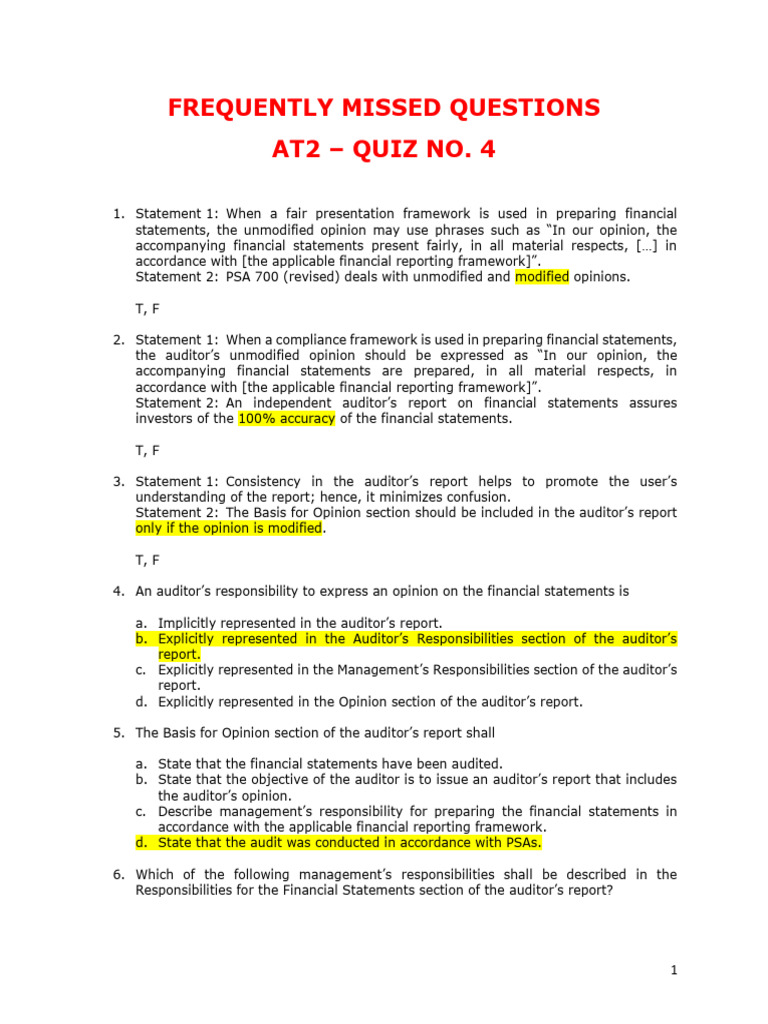 FMQ At2 Quiz 4 PDF | PDF