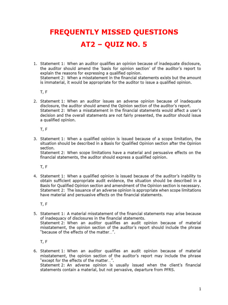 FMQ At2 Quiz 5 PDF | PDF