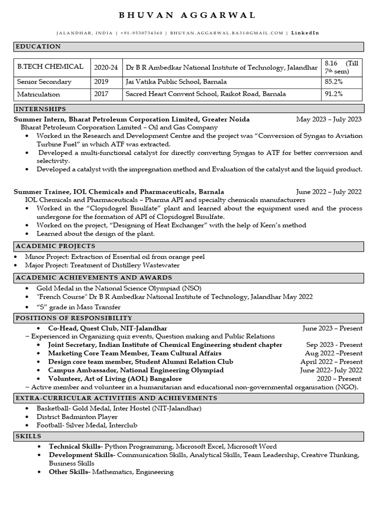 Bhuvan Aggarwal - Resume | PDF